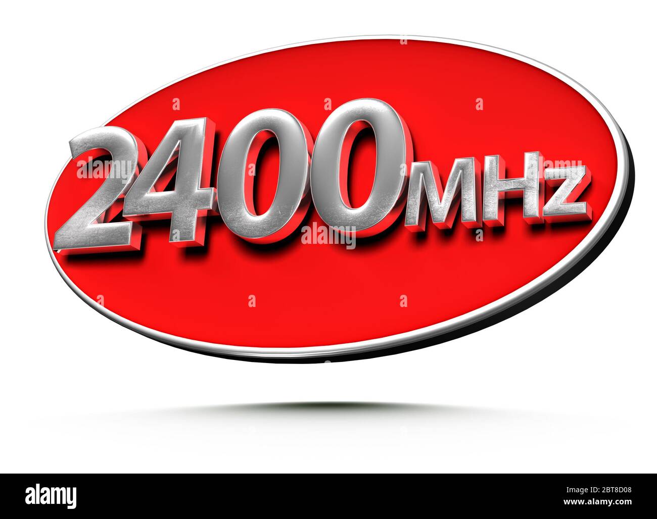 3D illustration 2400 MHz Ellipse isolated on a white background.(with ...
