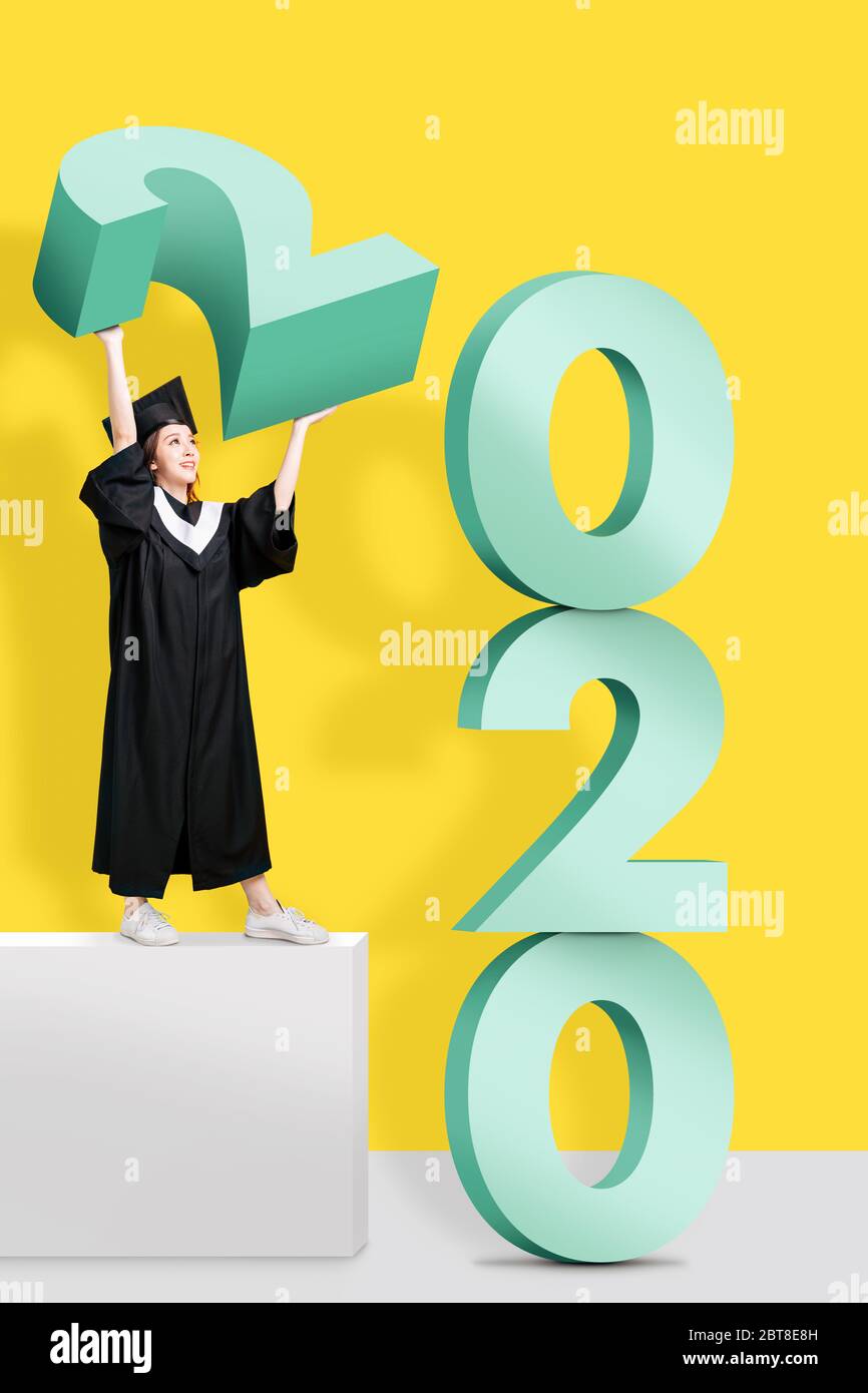 graduation in 2020 years education congratulation concept. student ...
