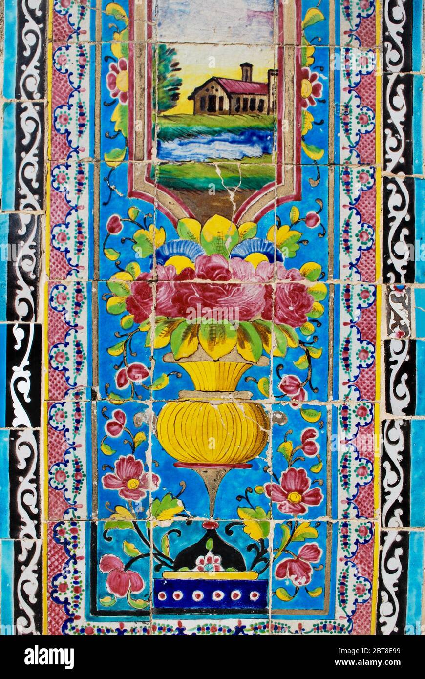 Qajar era art, Golestan Palace, Tehran, Iran Stock Photo - Alamy