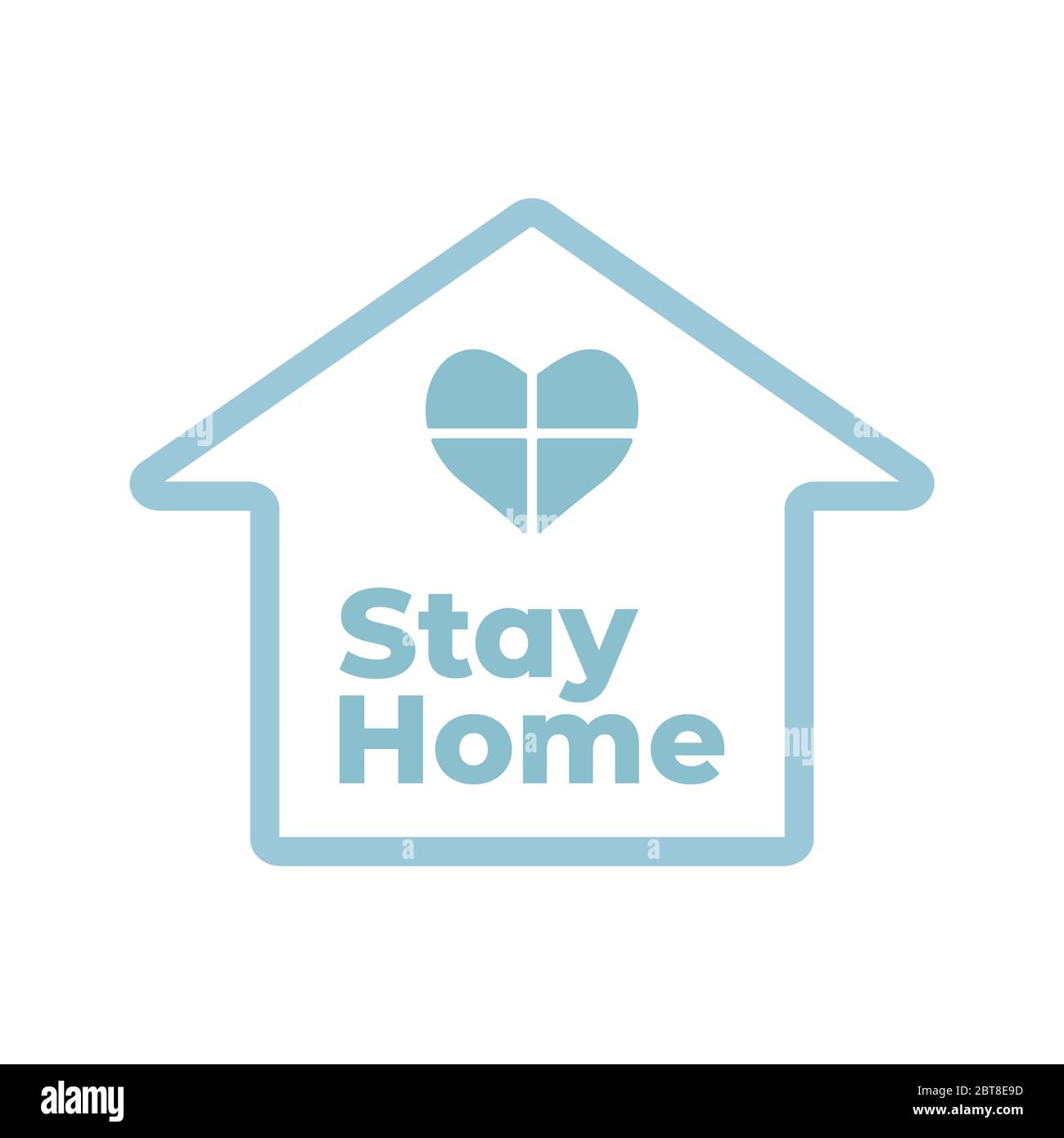 Stay home sign, heart window shape. Covid-19 or coronavirus protection ...