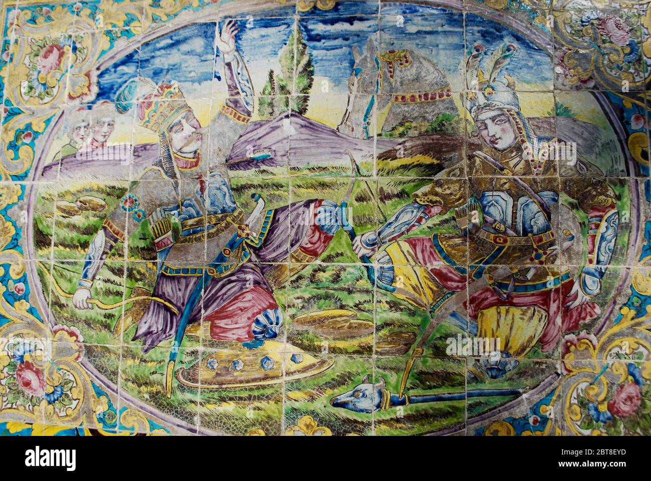 Qajar era art, Golestan Palace, Tehran, Iran Stock Photo - Alamy