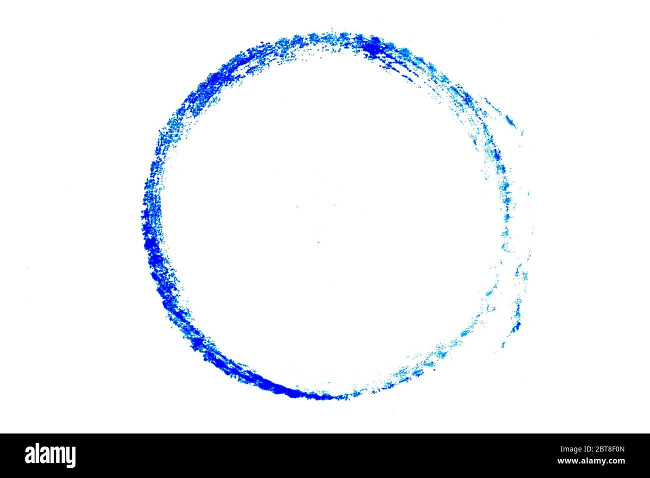 Blue color ink in round shape textured background as stamp or frame ...