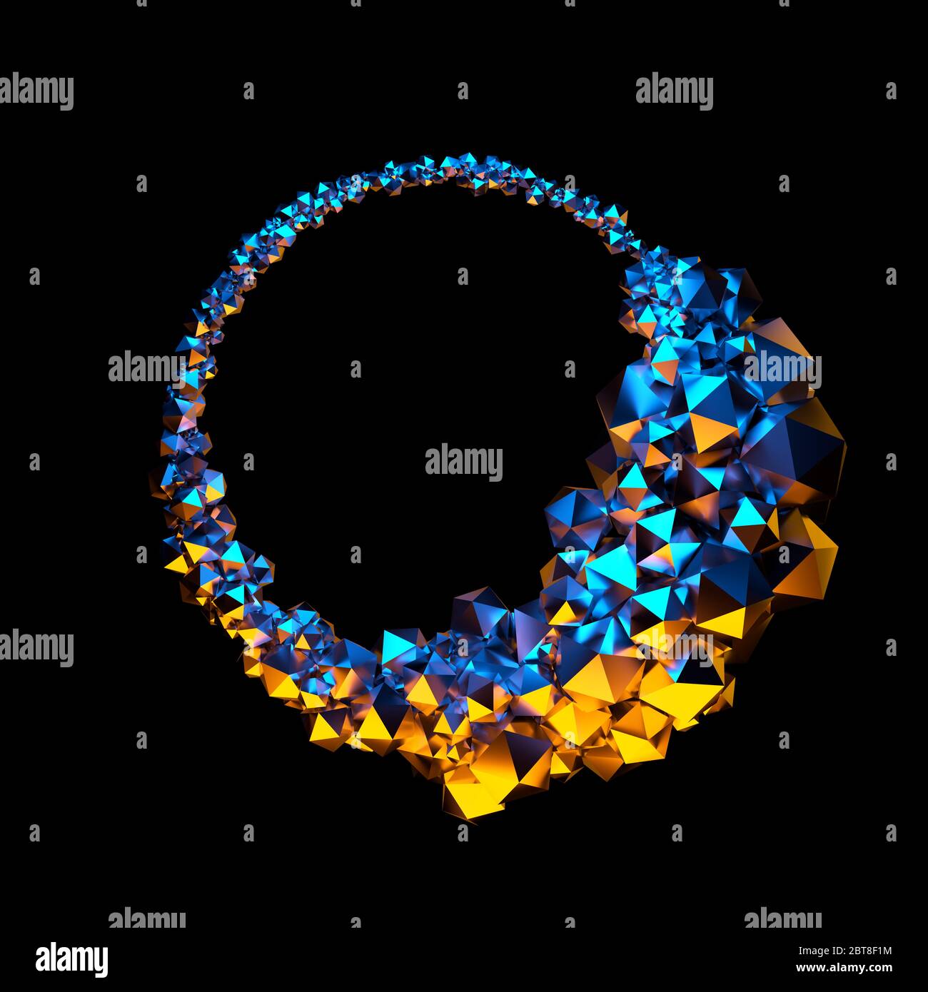 Abstract jewelry circular composition of low poly spheres and polygons ...
