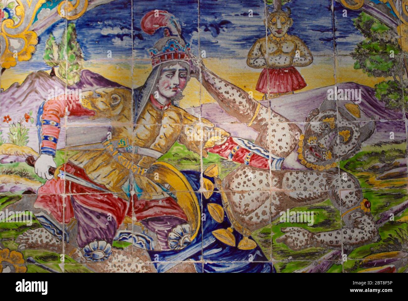 Qajar era art, Golestan Palace, Tehran, Iran Stock Photo - Alamy