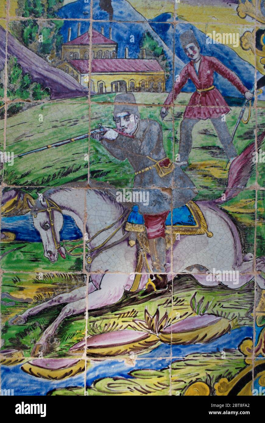 Qajar era art, Golestan Palace, Tehran, Iran Stock Photo - Alamy