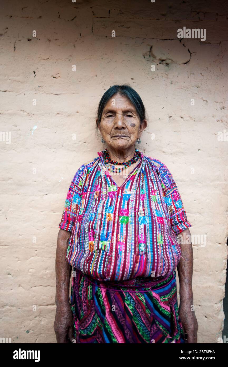 A maya indigenous woman in San Jorge La Laguna, Solola, Guatemala Stock ...