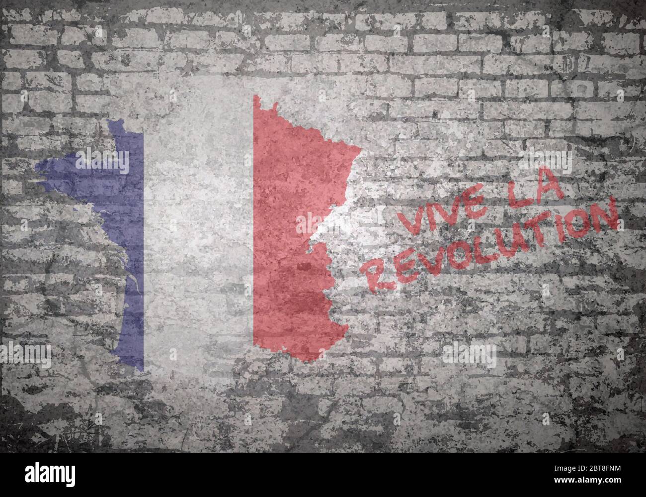 Grunge decayed faded brick wall background with the map flag of the ...