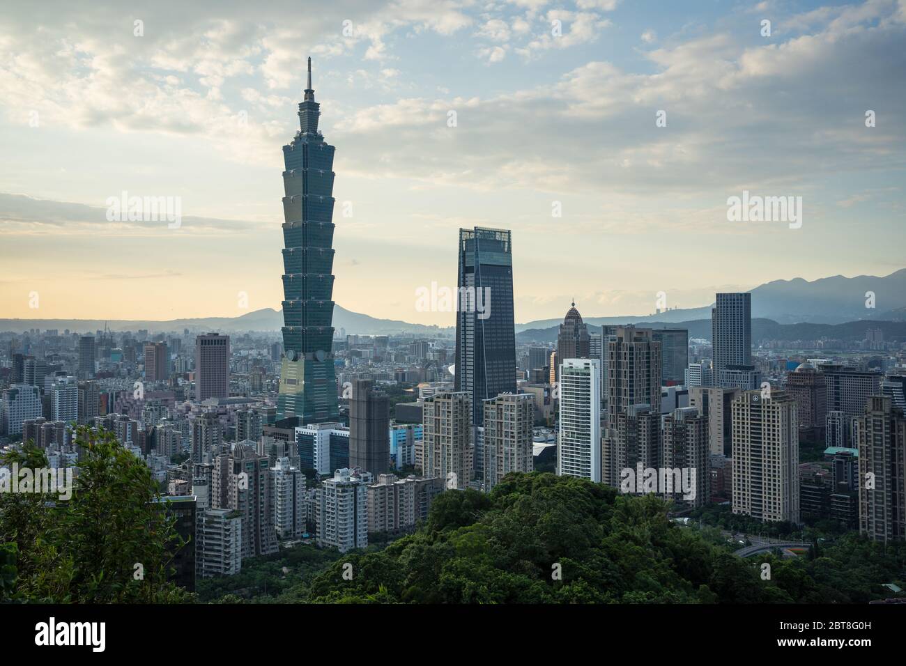 Taipei / Taiwan - December 12, 2018: Night landscape view of Taipei 101 ...