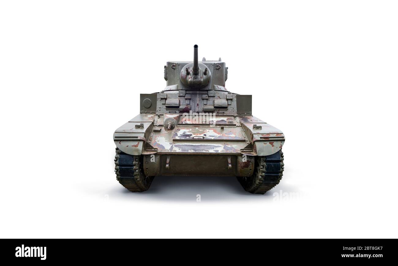 large tank war weapon with big gun and multiround guns Stock Photo - Alamy