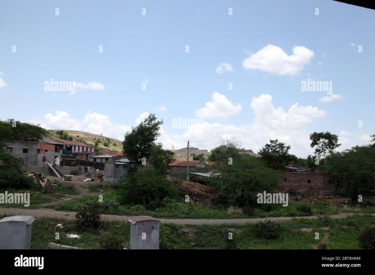 Beautiful Landscape, Village Surrounded by Greenery Mountain, Indian ...