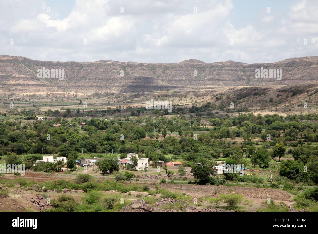 Beautiful Landscape, Village Surrounded by Greenery Mountain, Indian ...