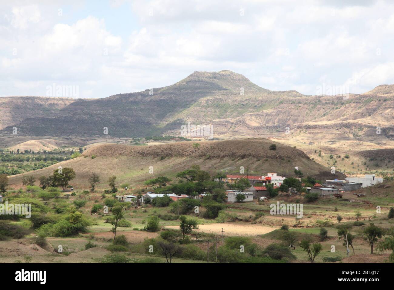 Beautiful Landscape, Village Surrounded by Greenery Mountain, Indian ...