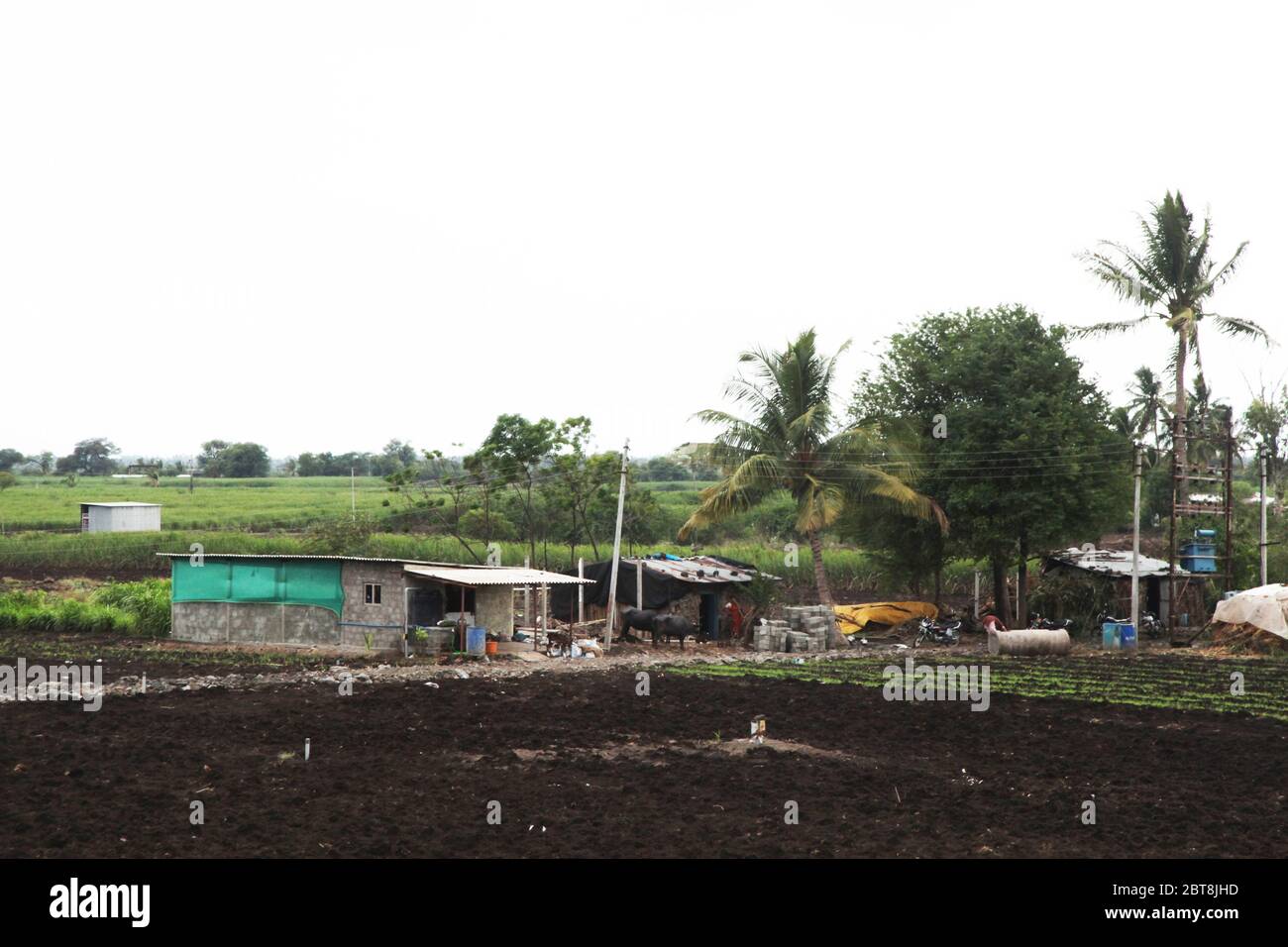 Beautiful Landscape, Village Surrounded by Greenery Mountain, Indian ...