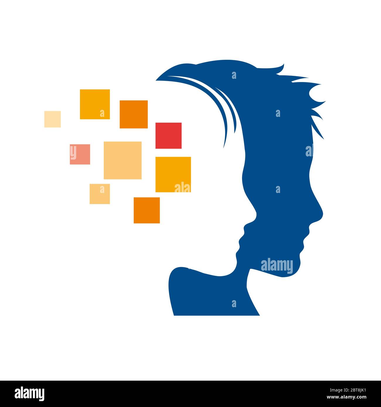 Vector logo digital generation, heads and pixel. People and teamwork ...