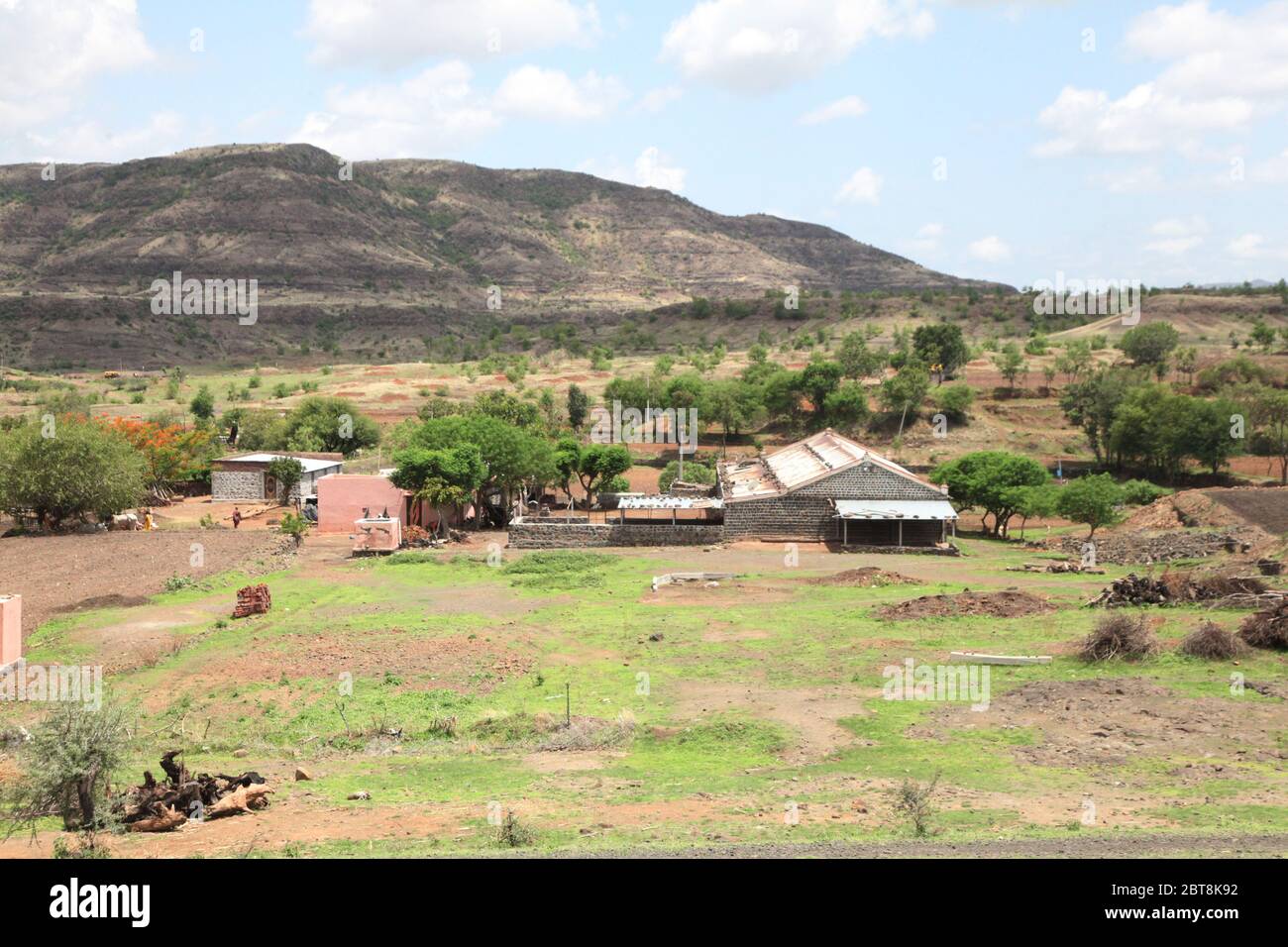 Beautiful Landscape, Village Surrounded by Greenery Mountain, Indian ...