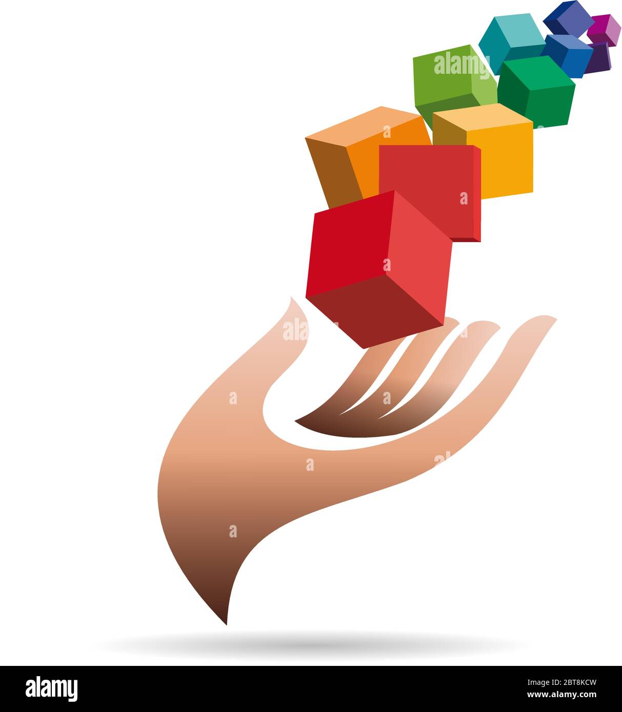 Vector sign hand and cubes Stock Vector Image & Art - Alamy