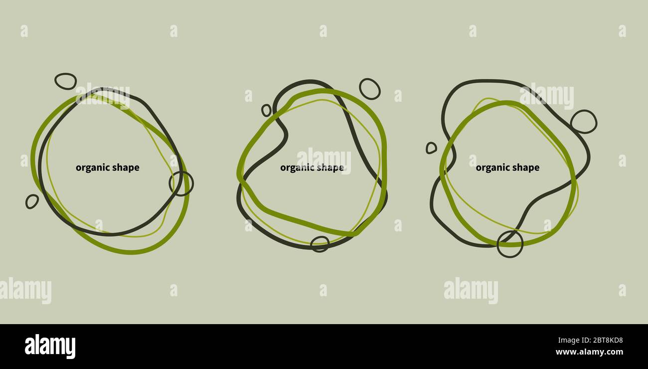 Frames from organic shapes. Hand drawn banners for store. Set of ...