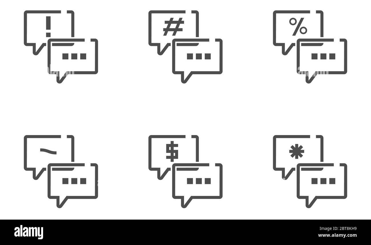 Thin line icon of chat balloon concept of keyboard symbol for graphic ...