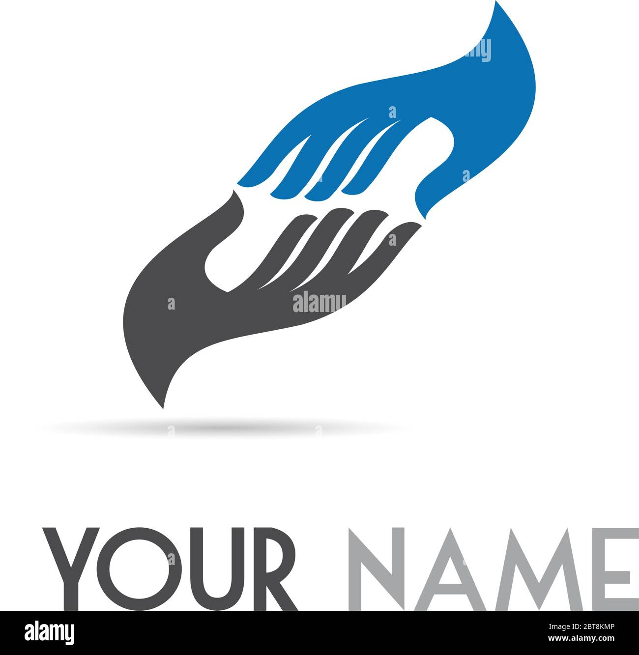 Vector sign concept of solidarity, hands touching Stock Vector Image ...