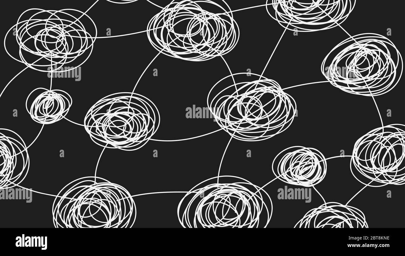 Mind map background. Pattern with tangled tangles. Idea of brainstorm ...