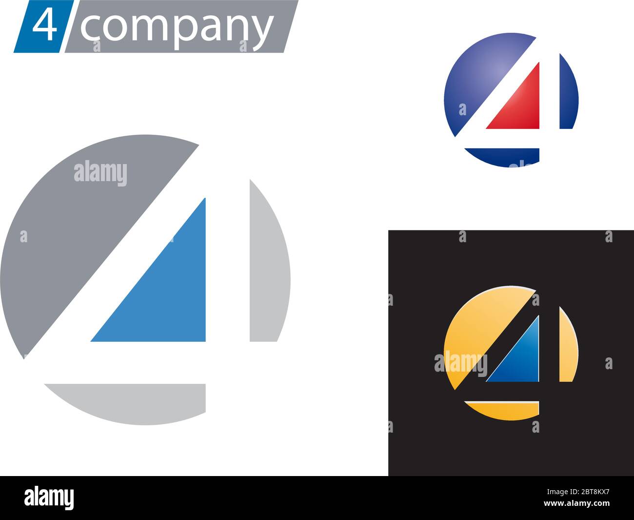 Four number character color Stock Vector Images - Alamy