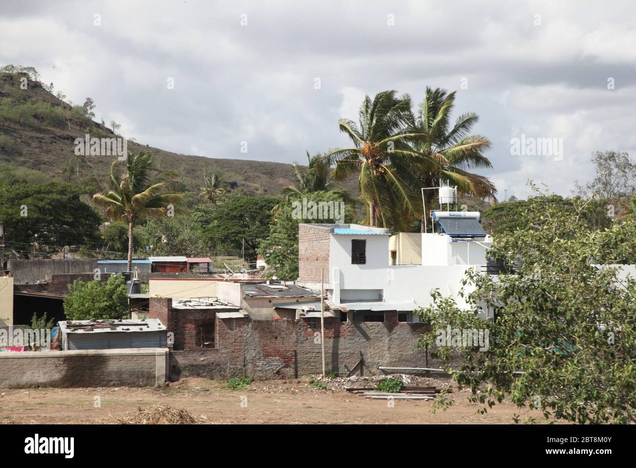 Beautiful Landscape, Village Surrounded by Greenery Mountain, Indian ...
