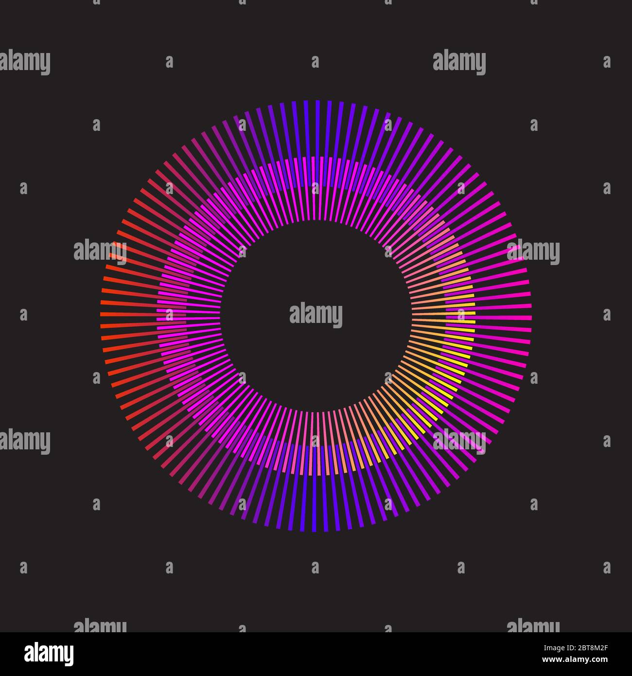 Gradient rainbow circle vector sunburst. Color sunbeams. Frame with ...