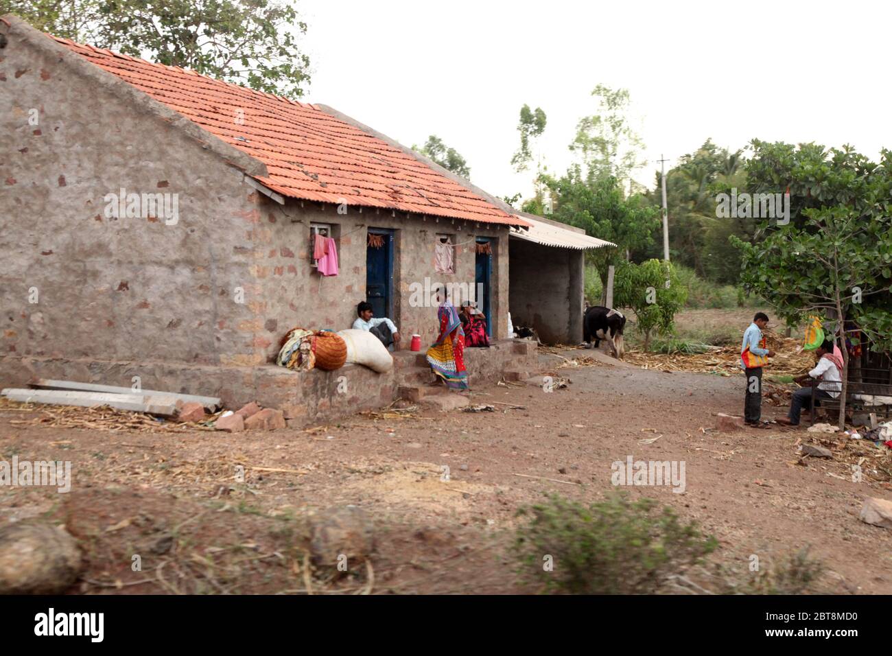 Beautiful Landscape, Village Surrounded by Greenery Mountain, Indian ...