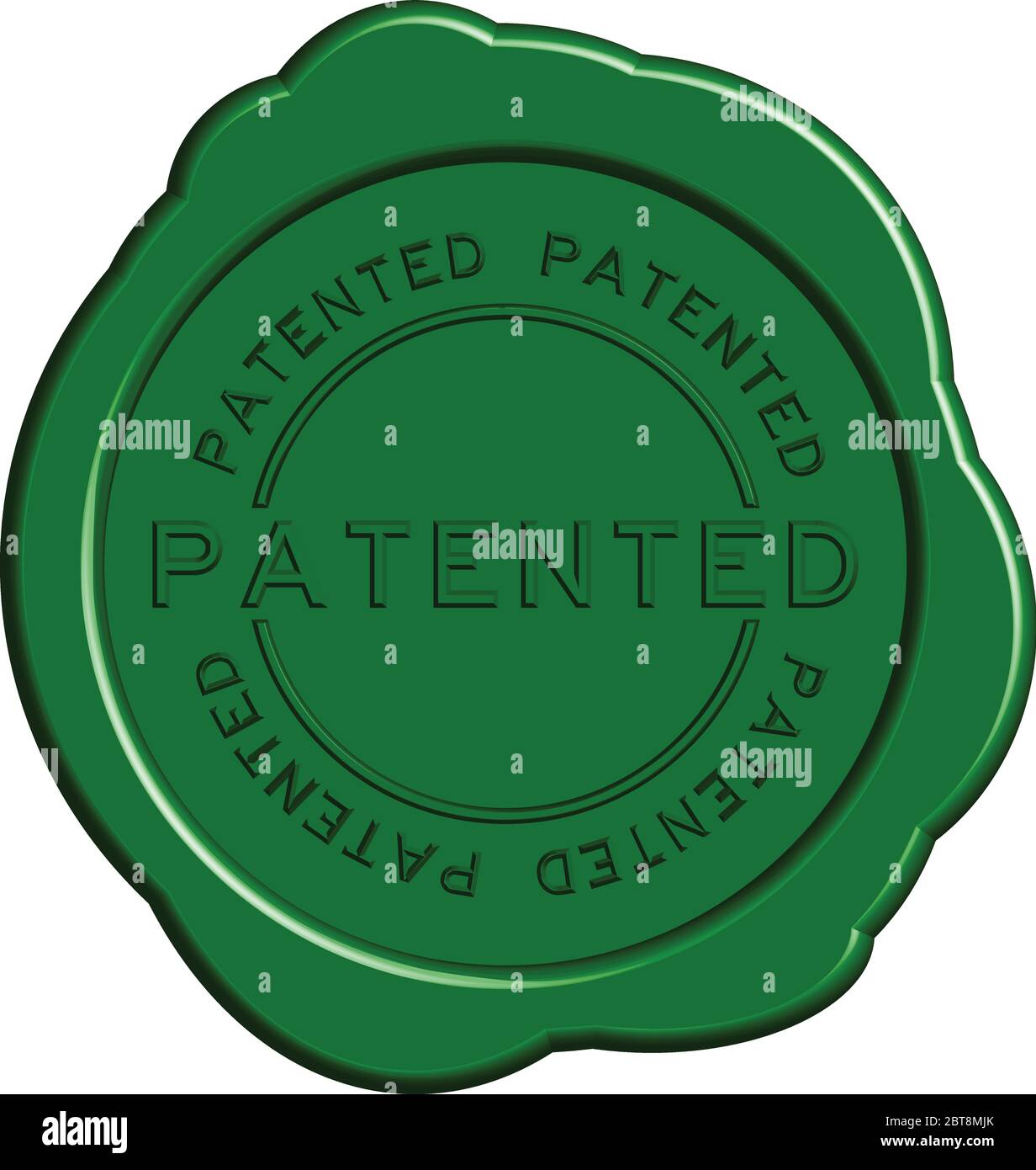 Patented word green color rubber stamp on white background Stock Vector ...