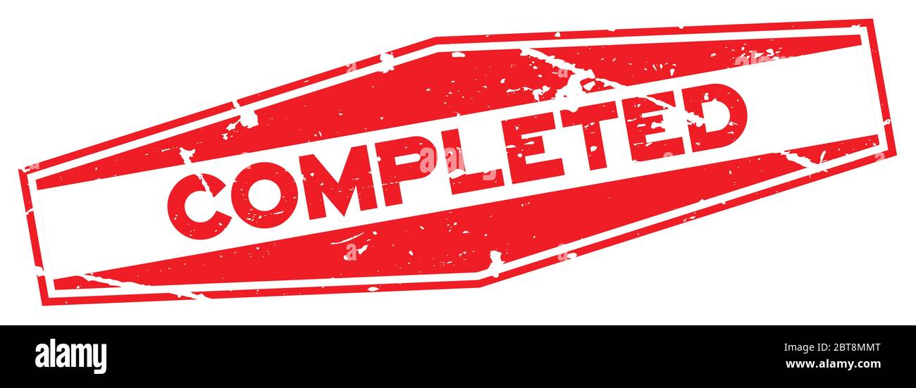 Grunge red completed word hexagon rubber seal stamp on white background Stock Vector Image & Art ...