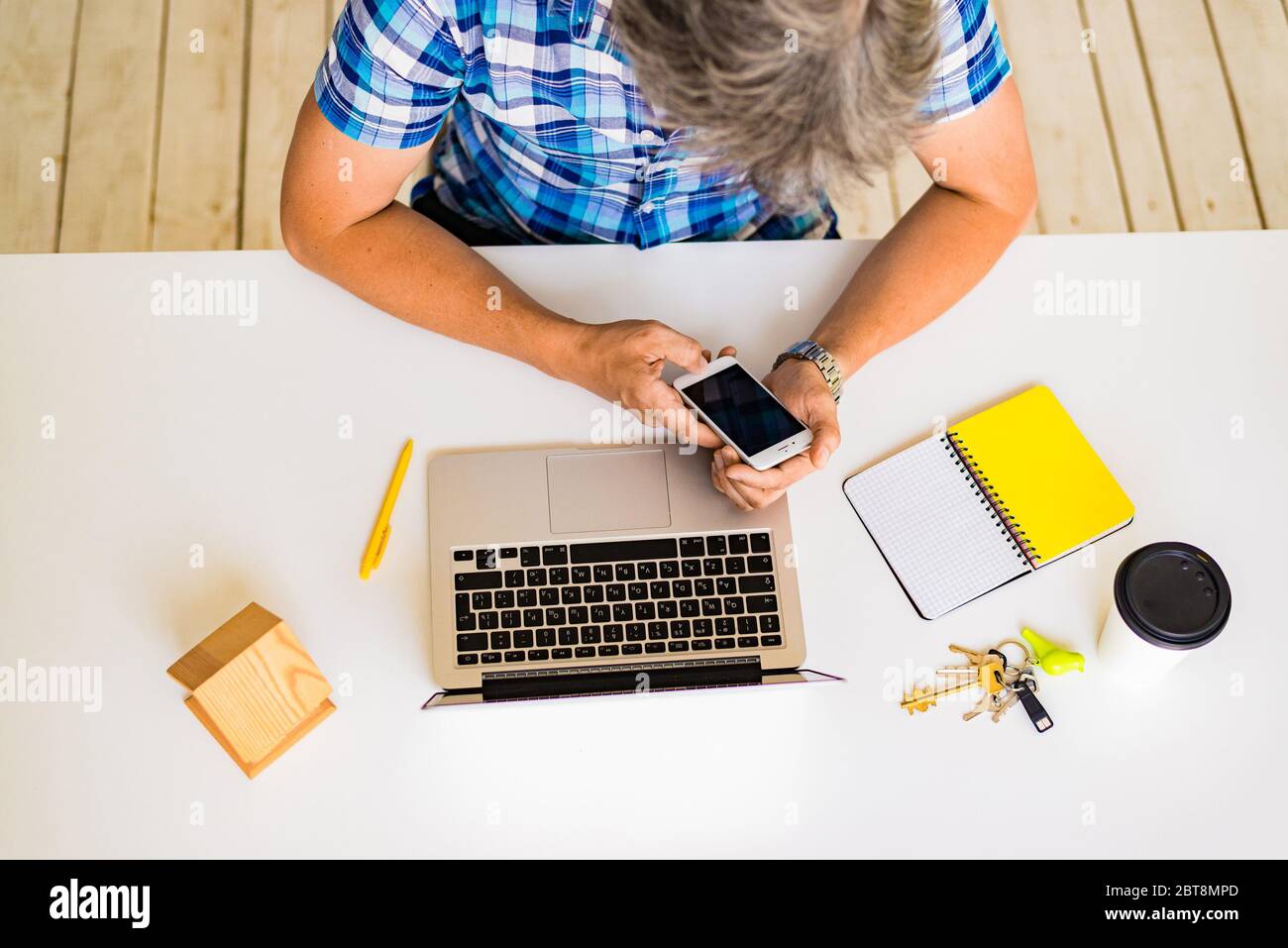 Workplace at home computer and remote work Stock Photo - Alamy