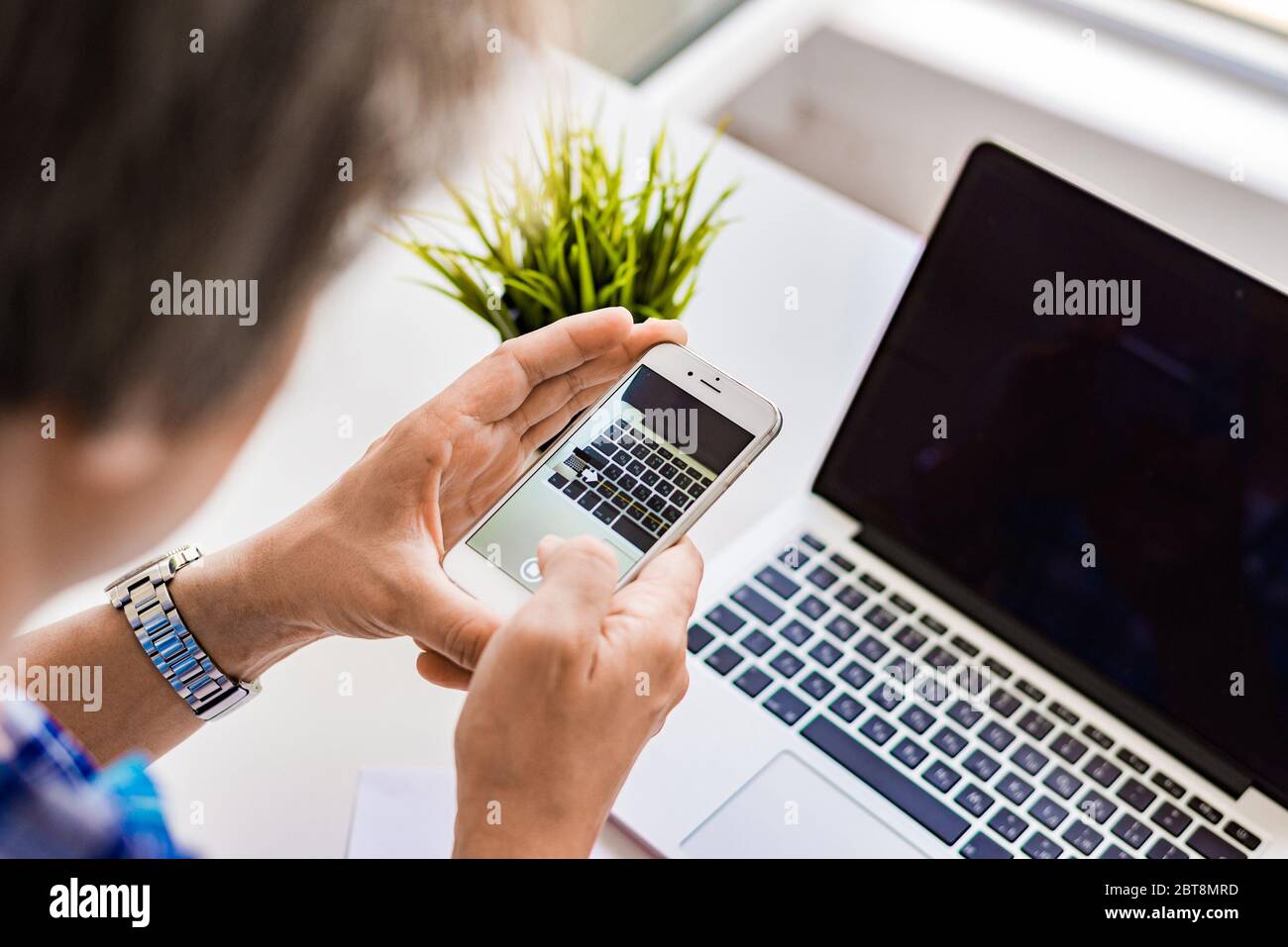 Workplace at home computer and remote work Stock Photo - Alamy