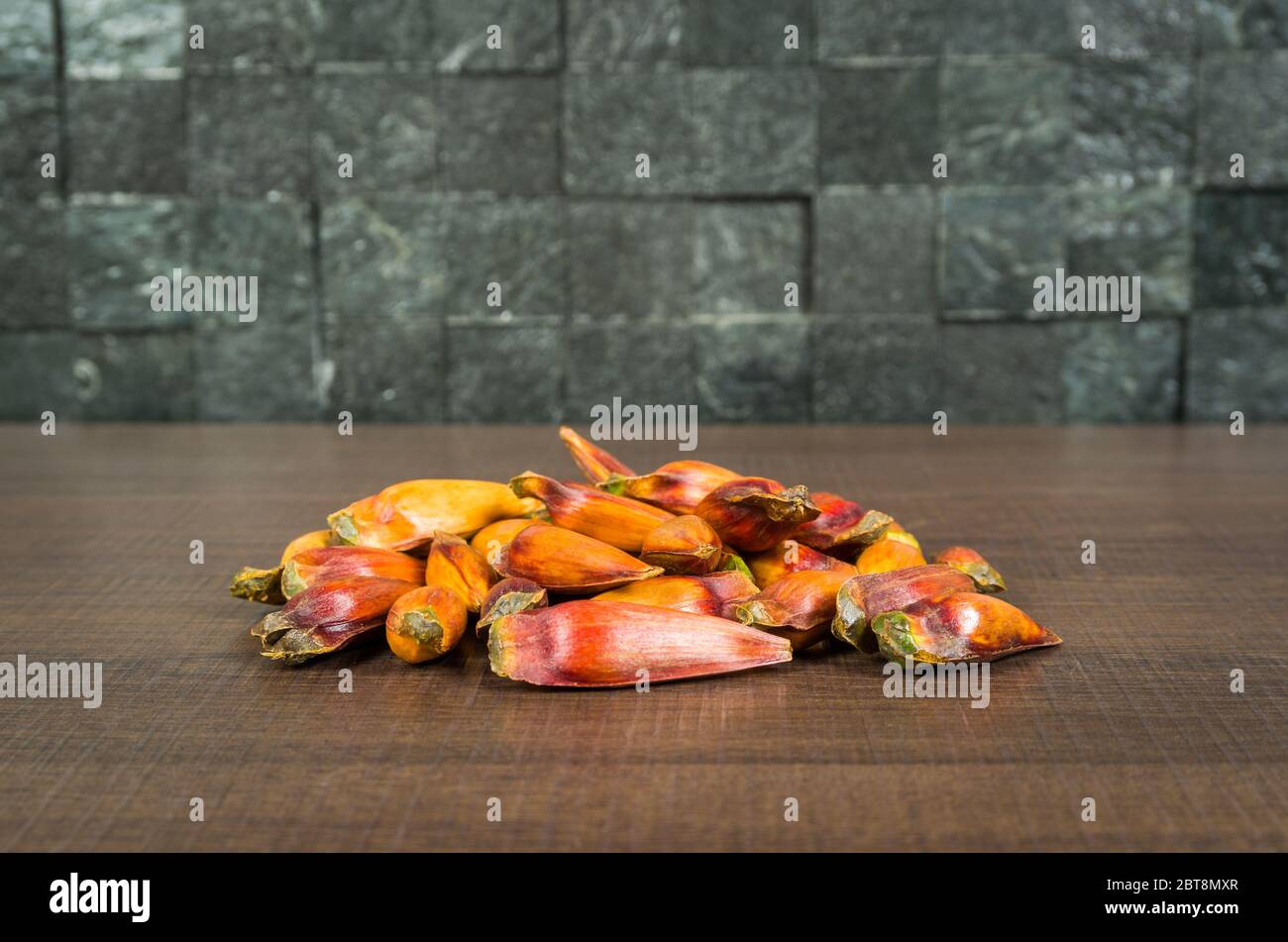 Pinion, traditional Brazilian food, seed of the auraucaria Stock Photo ...