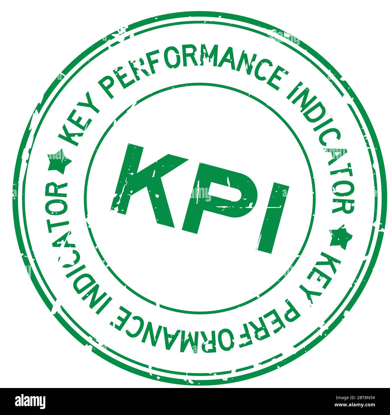 Grunge green KPI word (Abbreviation key pearformance indicator) round ...