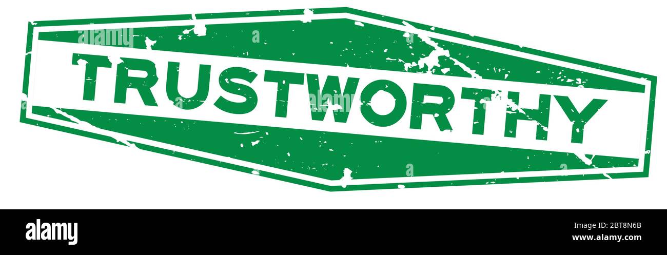 Grunge green trustworthy word hexagon rubber seal stamp on white background Stock Vector Image ...