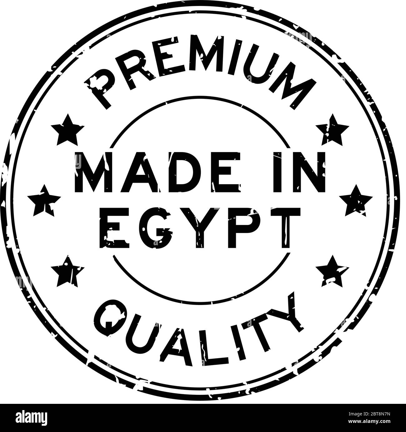 Grunge black premium quality made in Egypt round rubber seal stamp on ...