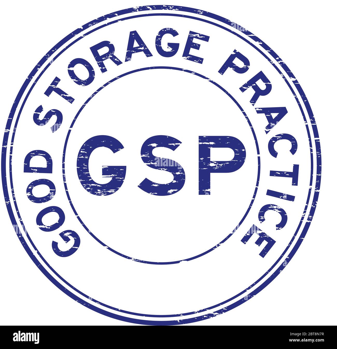 Grunge blue GSP (Good storage practice) certified round rubber seal ...