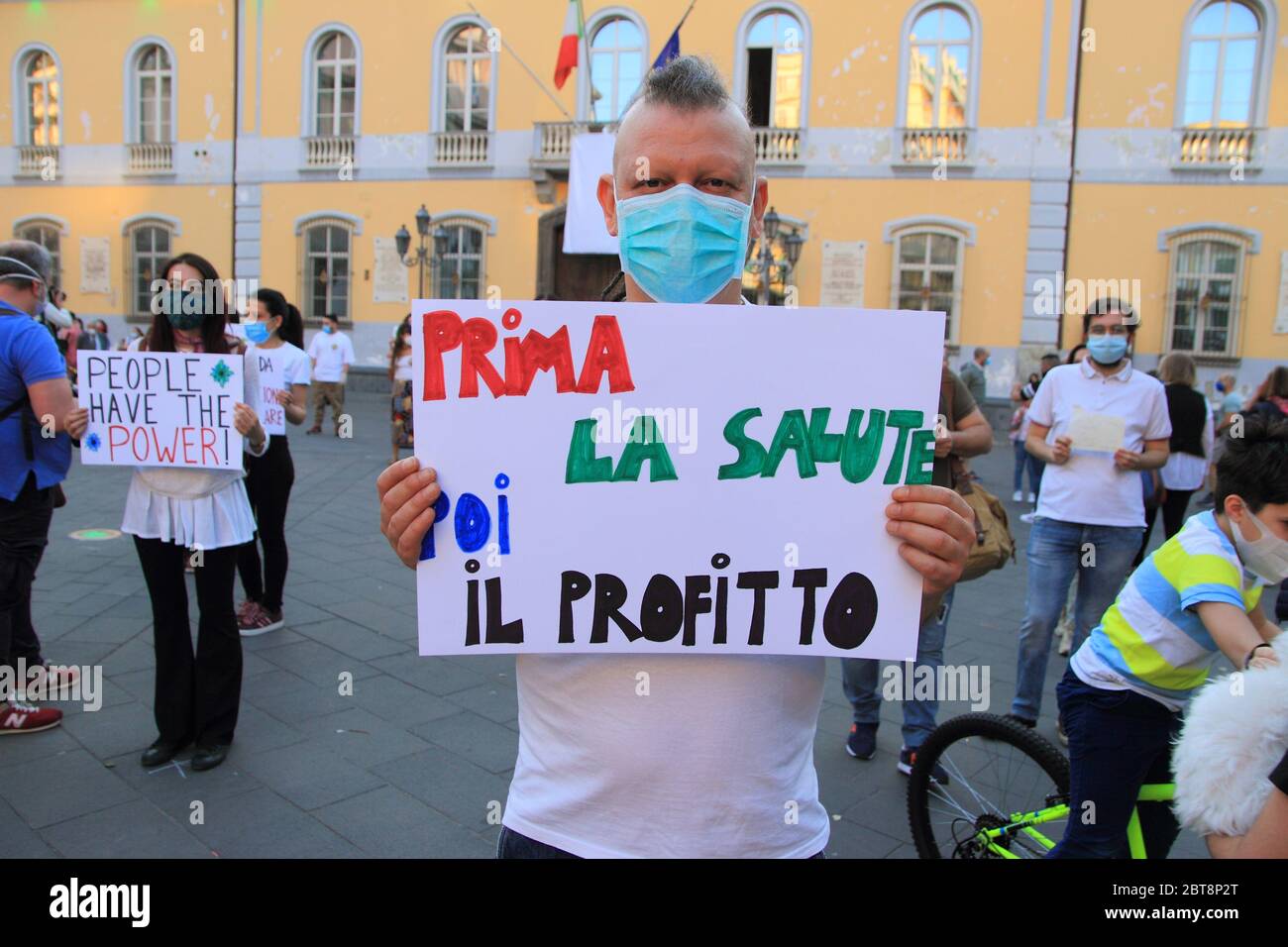 Man in the square with his protest sign to the flash mob organized for ...
