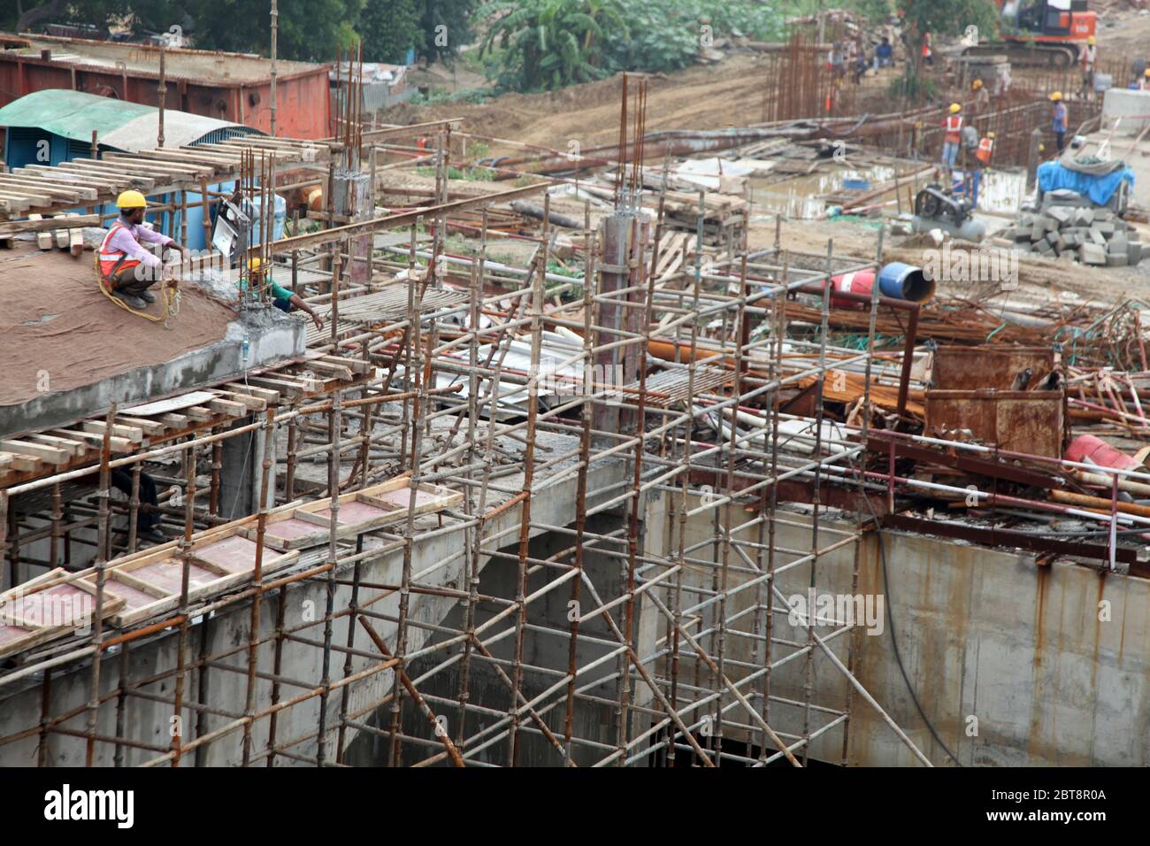 Construction Building, Interior Work, Workers under construction ...