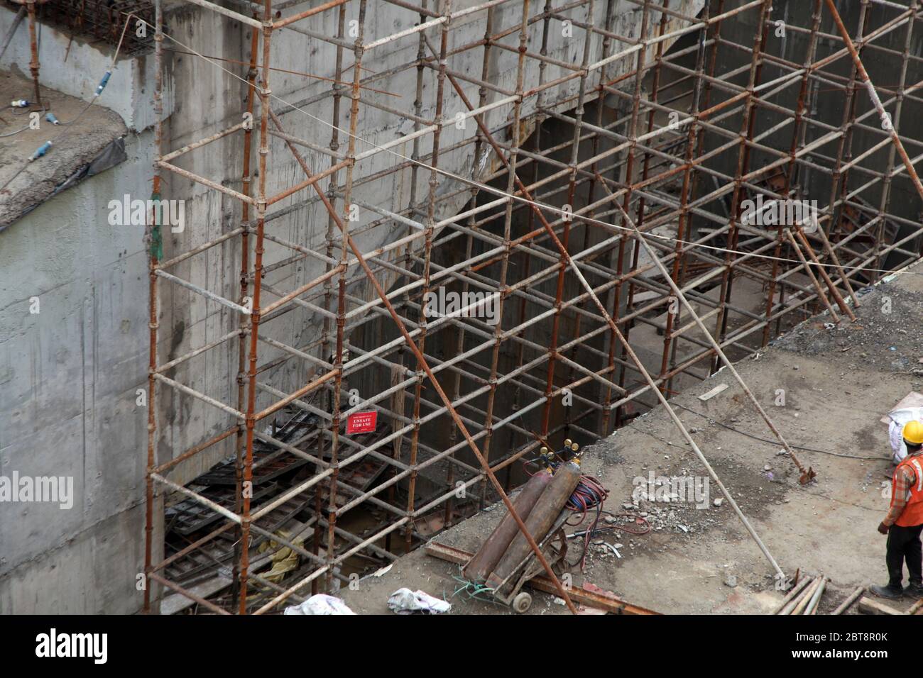 Construction Building, Interior Work, Workers under construction ...