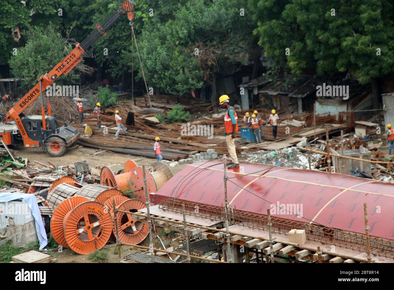 Construction Building, Interior Work, Workers under construction ...