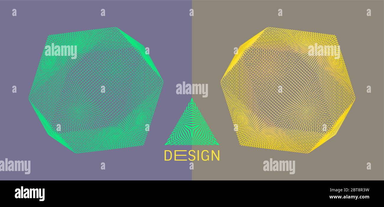 Crystal Consisting Of Small Particles Object With Dots Molecular Grid 3d Vector Illustration