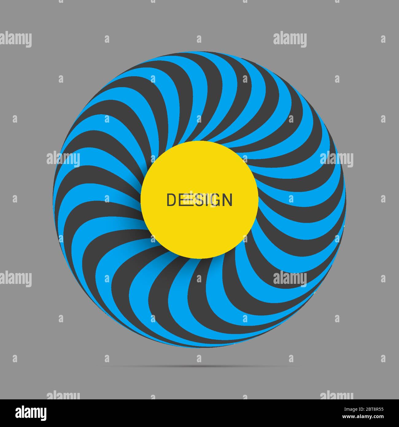 Striped torus. Abstract design element. Optical art. Vector ...