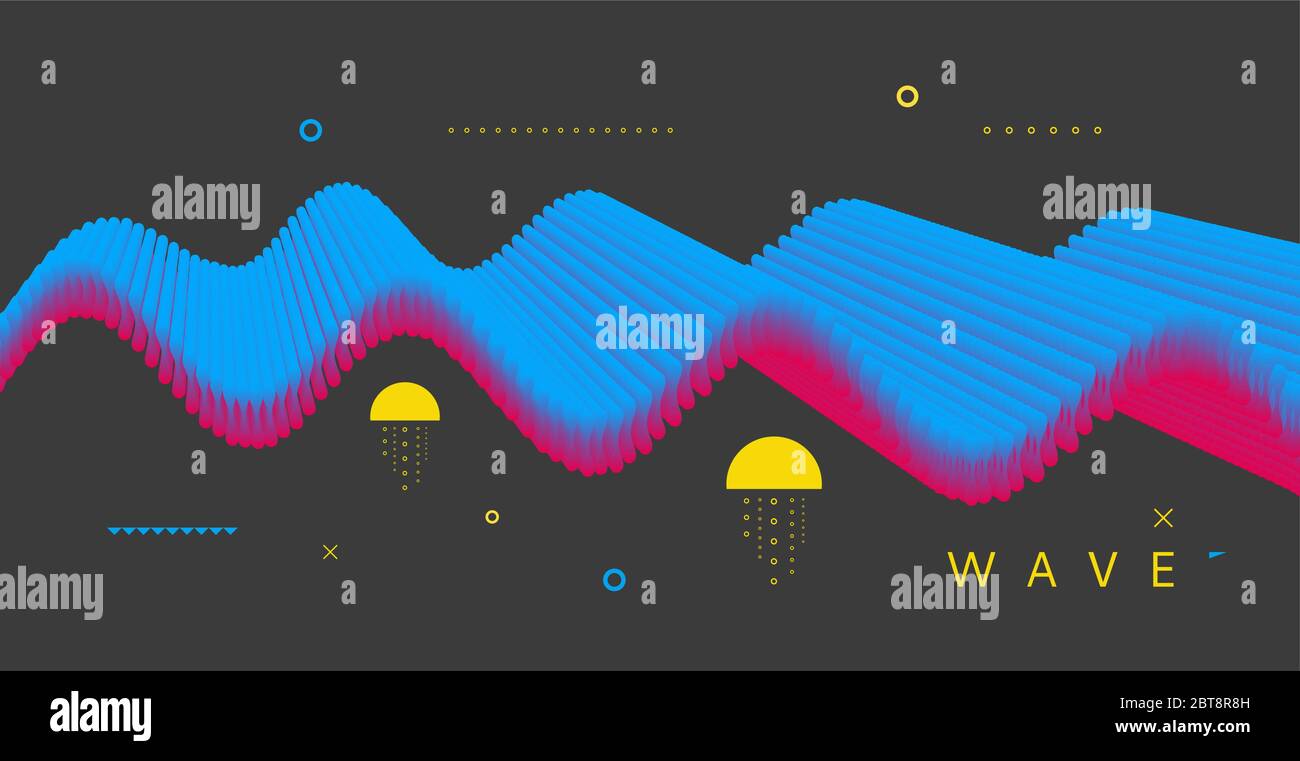 Molecular Wave Abstract Background With Dynamic Particles Layer Of