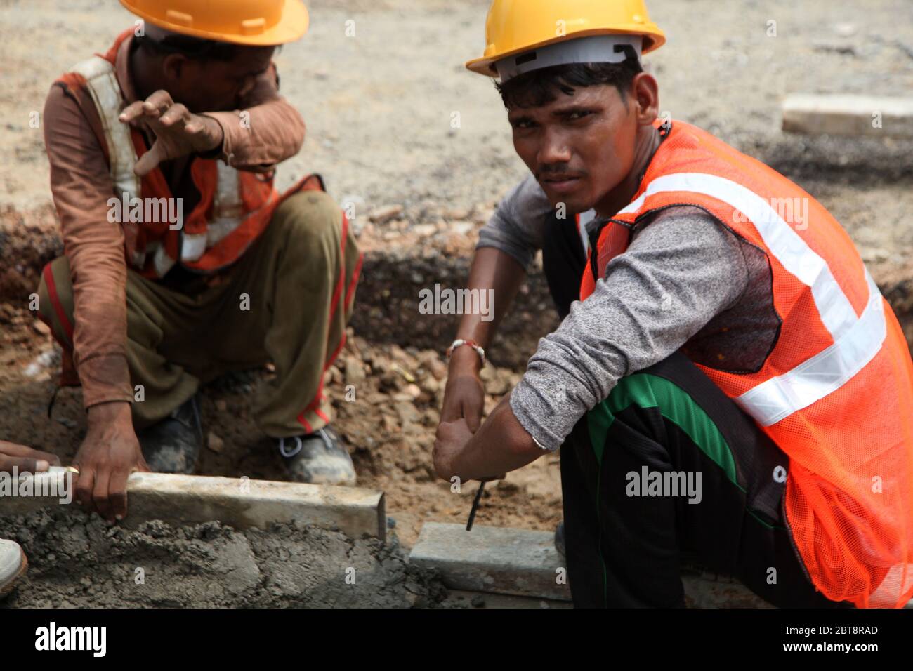 Construction Building, Interior Work, Workers under construction building project (Photo ...