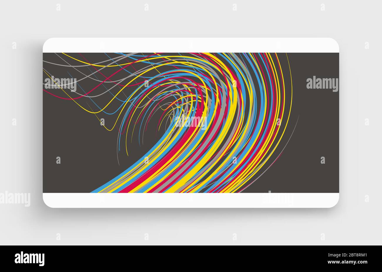 Ñover Design Template Curved Lines With Perspective Effect Optical Fiber 3d Abstract