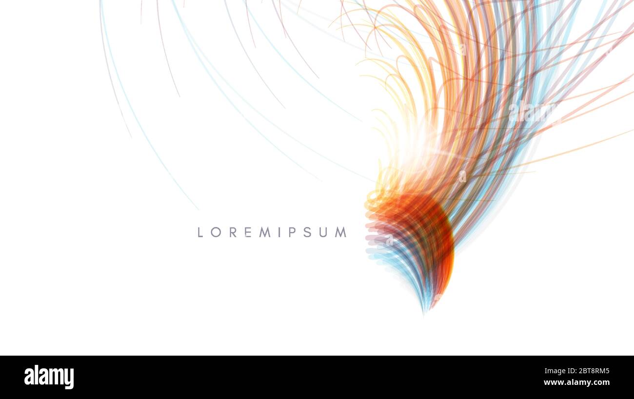 Curved Lines With Perspective Effect Optical Fiber 3d Abstract Background Vector Illustration