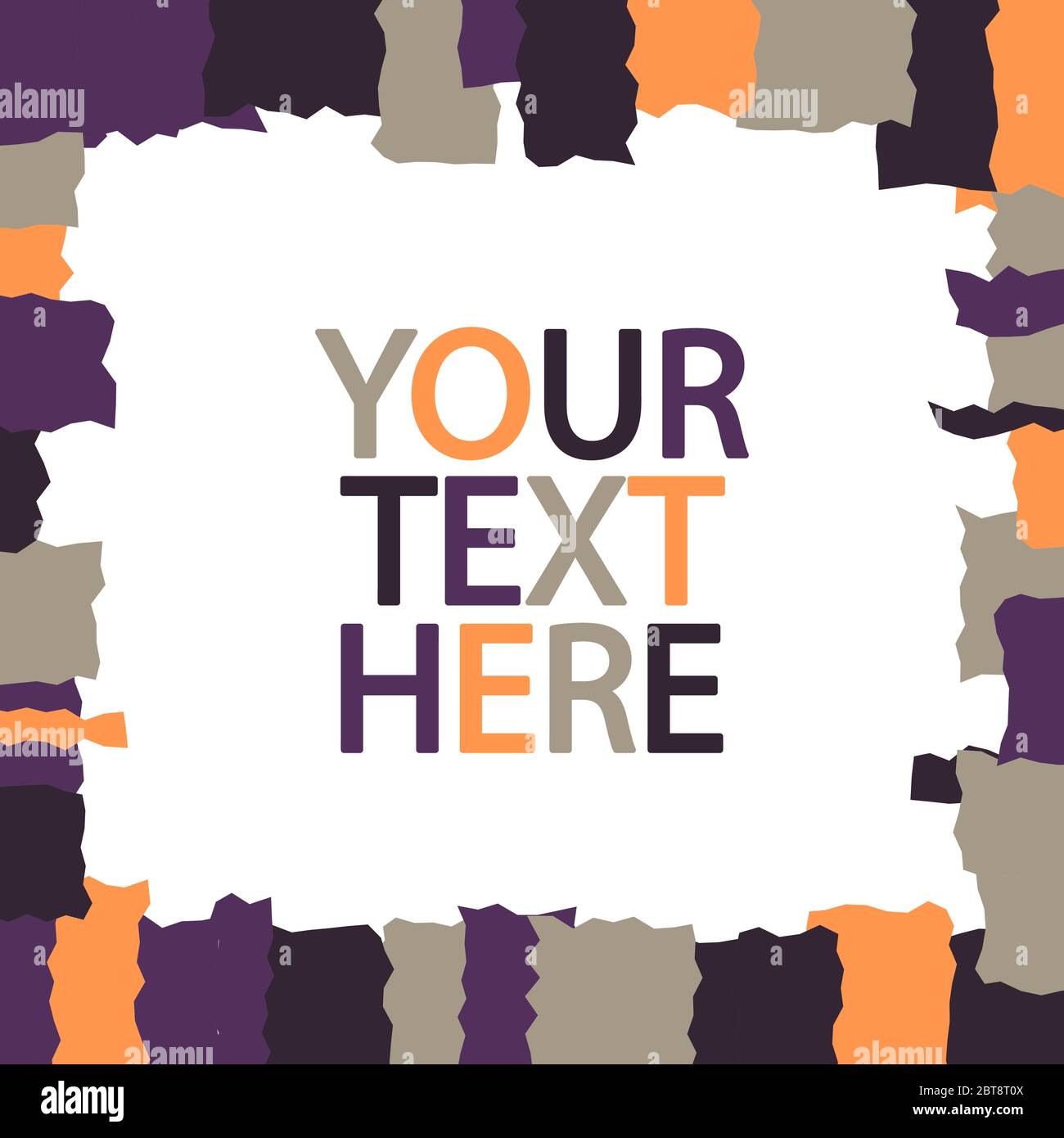 Abstract 1x1 frame with copy space. Shapes with jagged curved edges ...