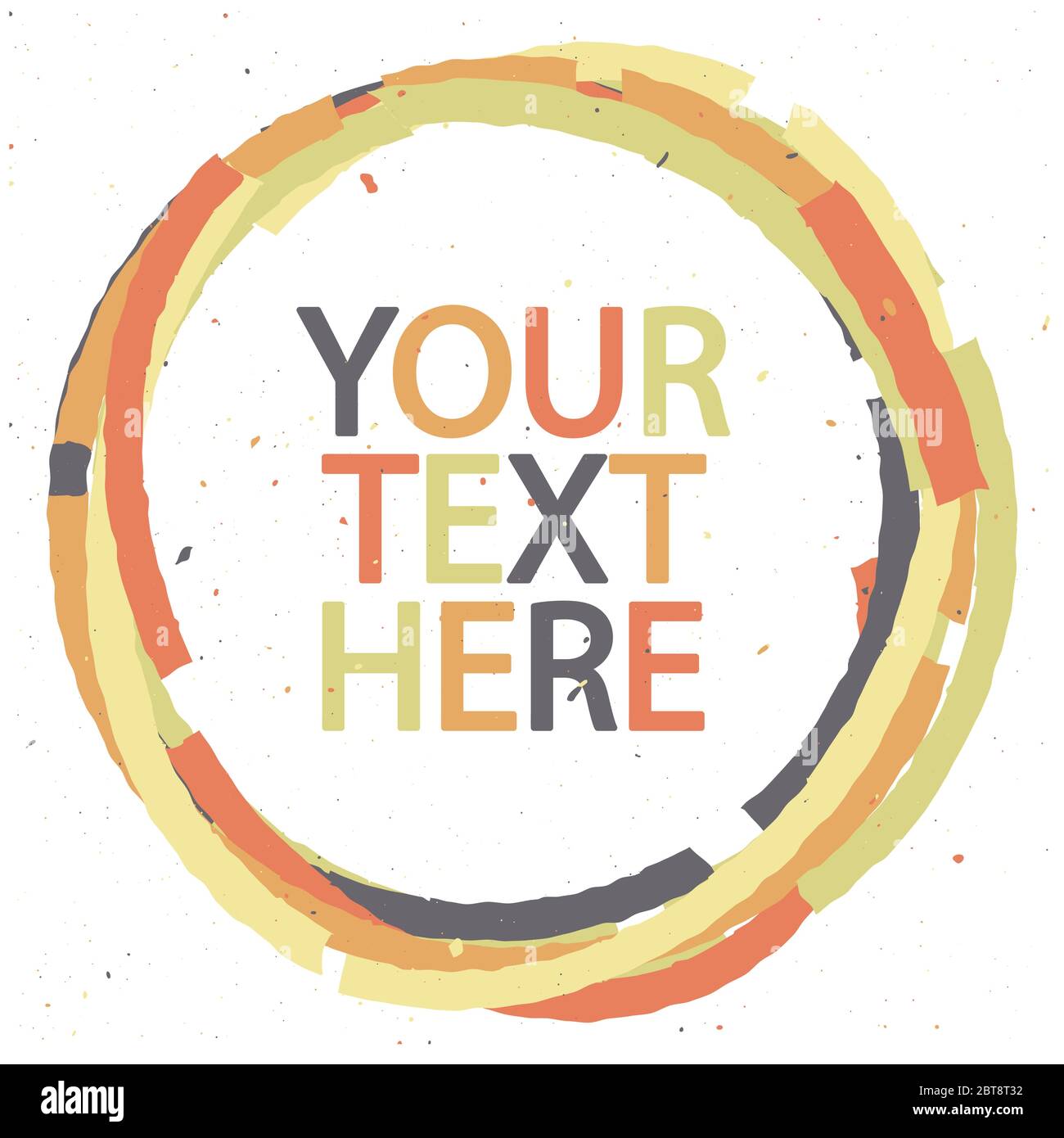 Abstract round frame with copy space. Shapes with jagged curved edges ...