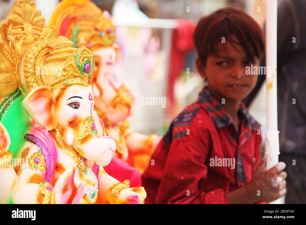 Big Ganesha statue, Close-up - idol of Lord Ganesha, Hindu God Ganesha ...